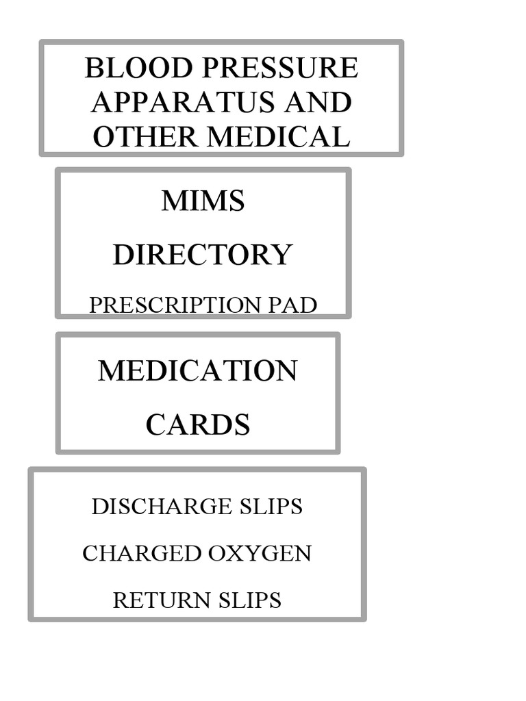 Blood Pressure Apparatus and Other Medical Mims Directory: Prescription ...