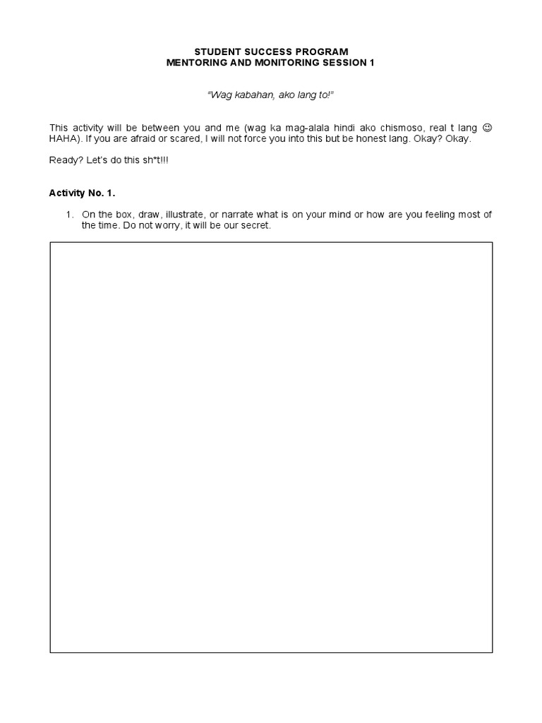 Lesson 4 - Monitoring and Mentoring (Activity Sheet) | PDF | Behavior Modification | Learning