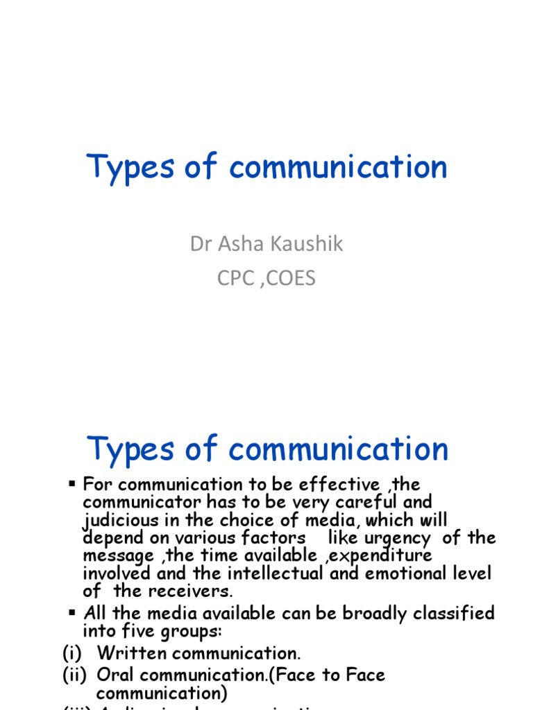 Types & Flow of Comm. | PDF | Communication | Information