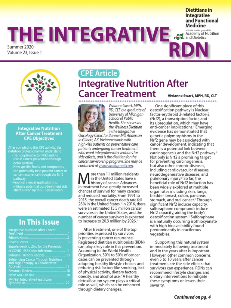 THE INTEGRATIVE Medicine | Download Free PDF | Cancer | Dietitian