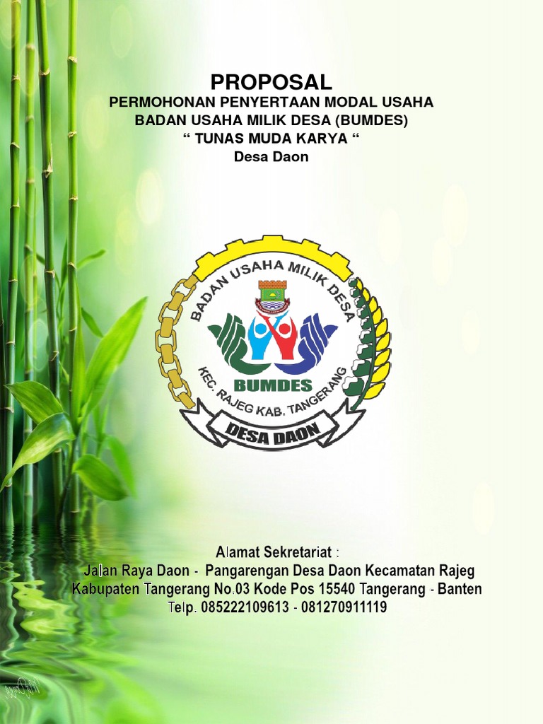 Proposal: Permohonan Penyertaan Modal Usaha Badan Usaha Milik Desa (Bumdes) " Tunas Muda Karya ...