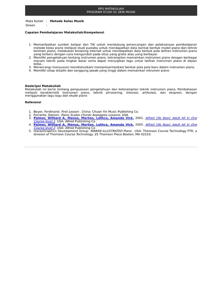 Metode Kelas Musik | PDF | Seni