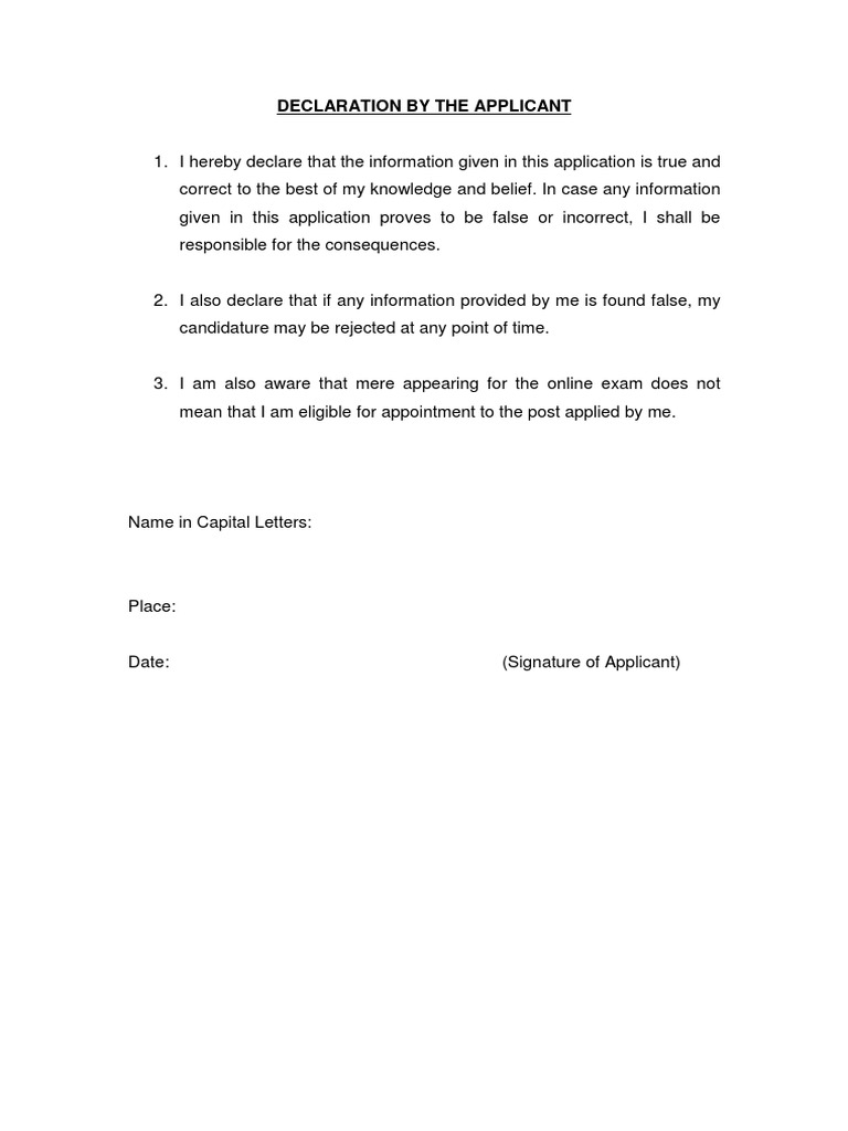 Declaration PDF | PDF