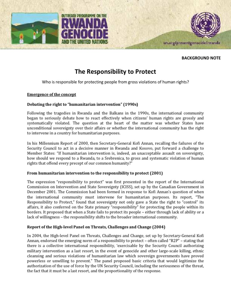 Who Is Responsible To R2P | PDF | Responsibility To Protect | United ...