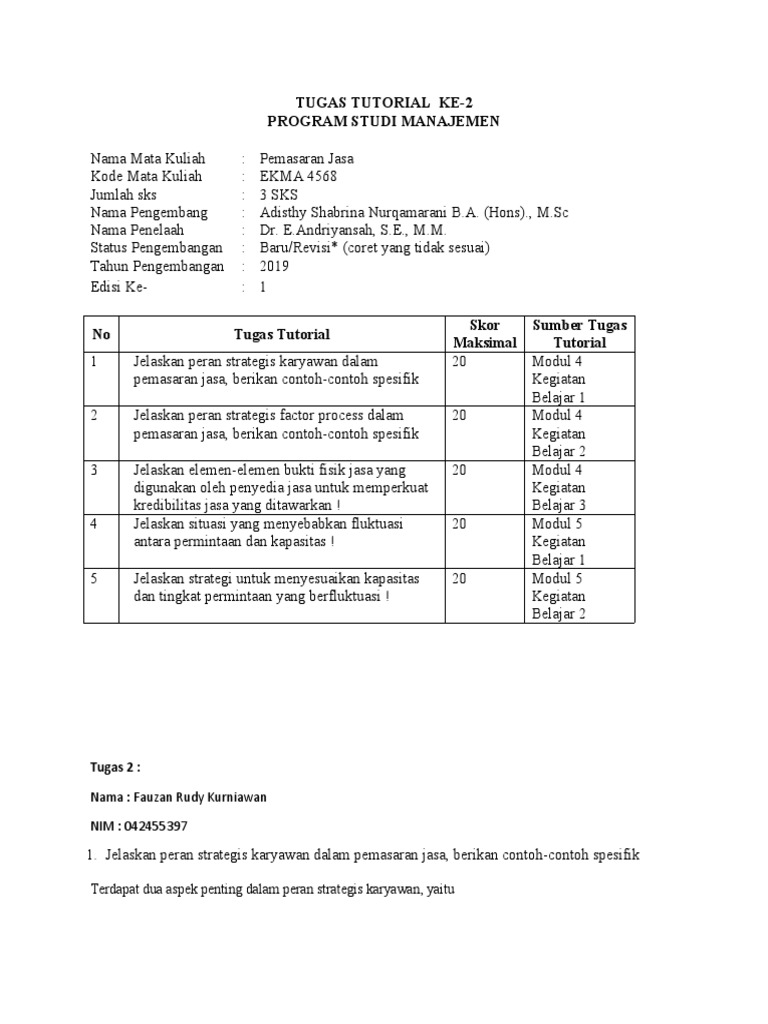 Tugas Ke-2 | PDF | Bisnis