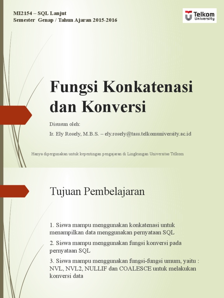 05-DMH2A3-Fungsi Konkatenasi Dan Konversi | PDF