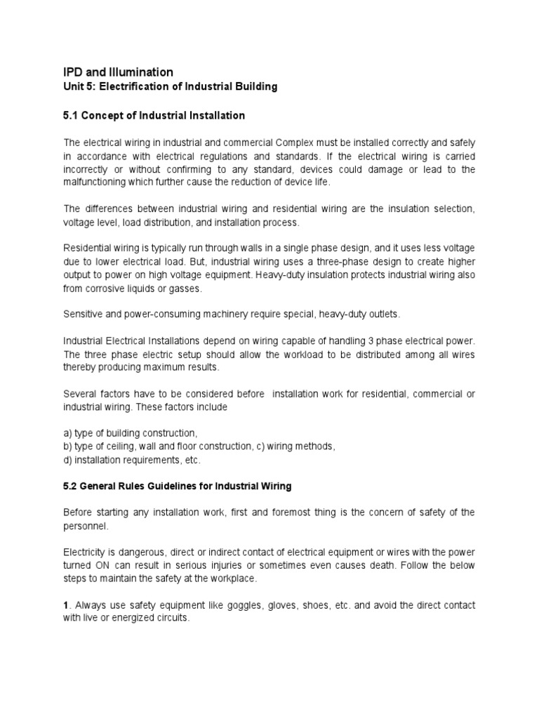 IPD and Illumination - 11 | PDF | Electrical Wiring | Electric Motor