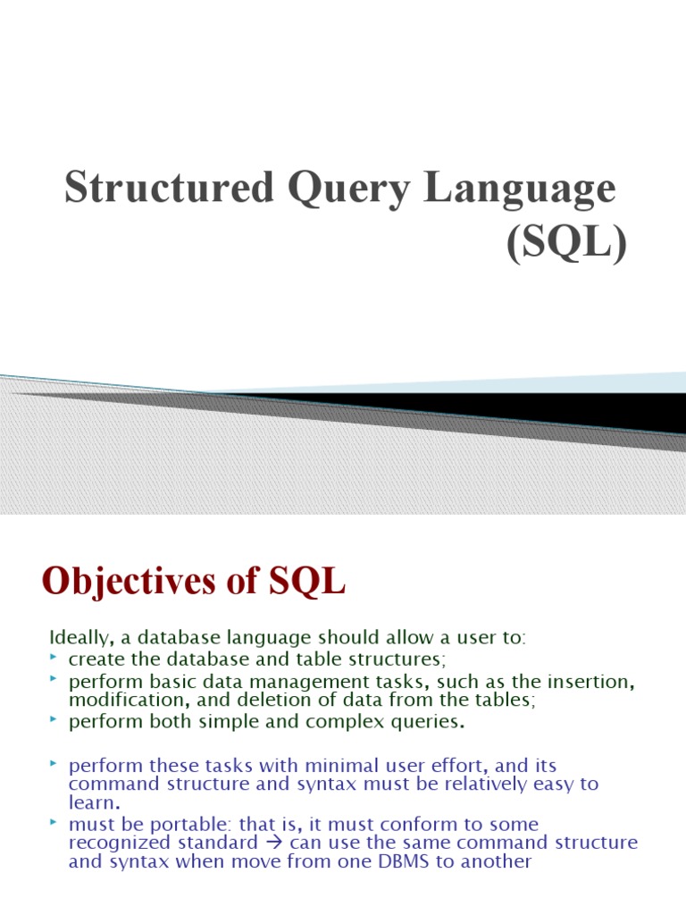 2 Structured Query Language | PDF | Sql | Teaching Mathematics
