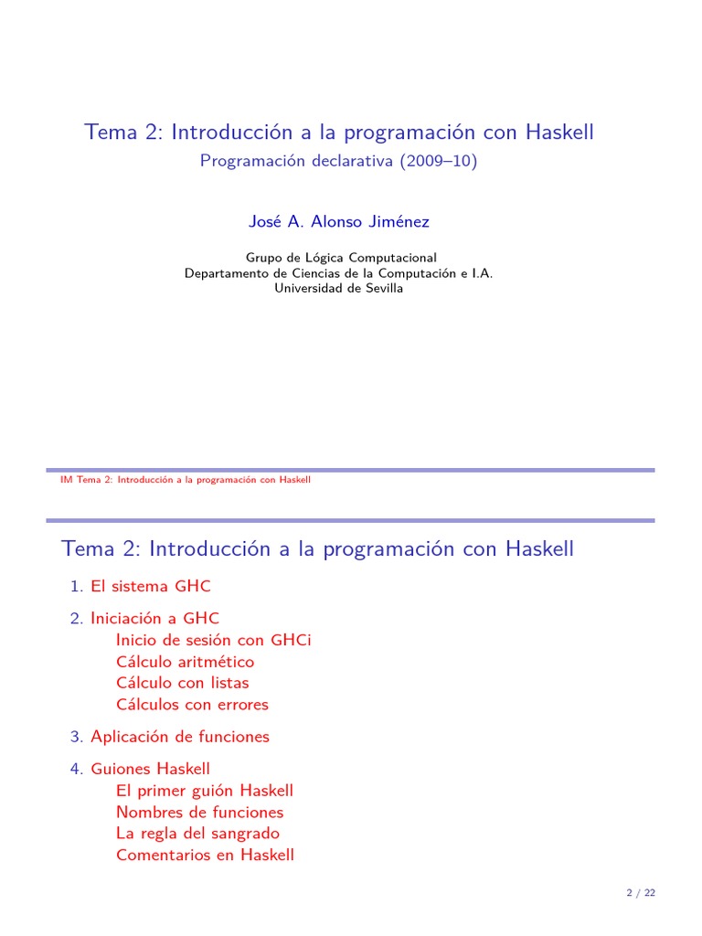Tema-2-1x2 Haskell | PDF | Programacion Funcional | Programación de computadoras