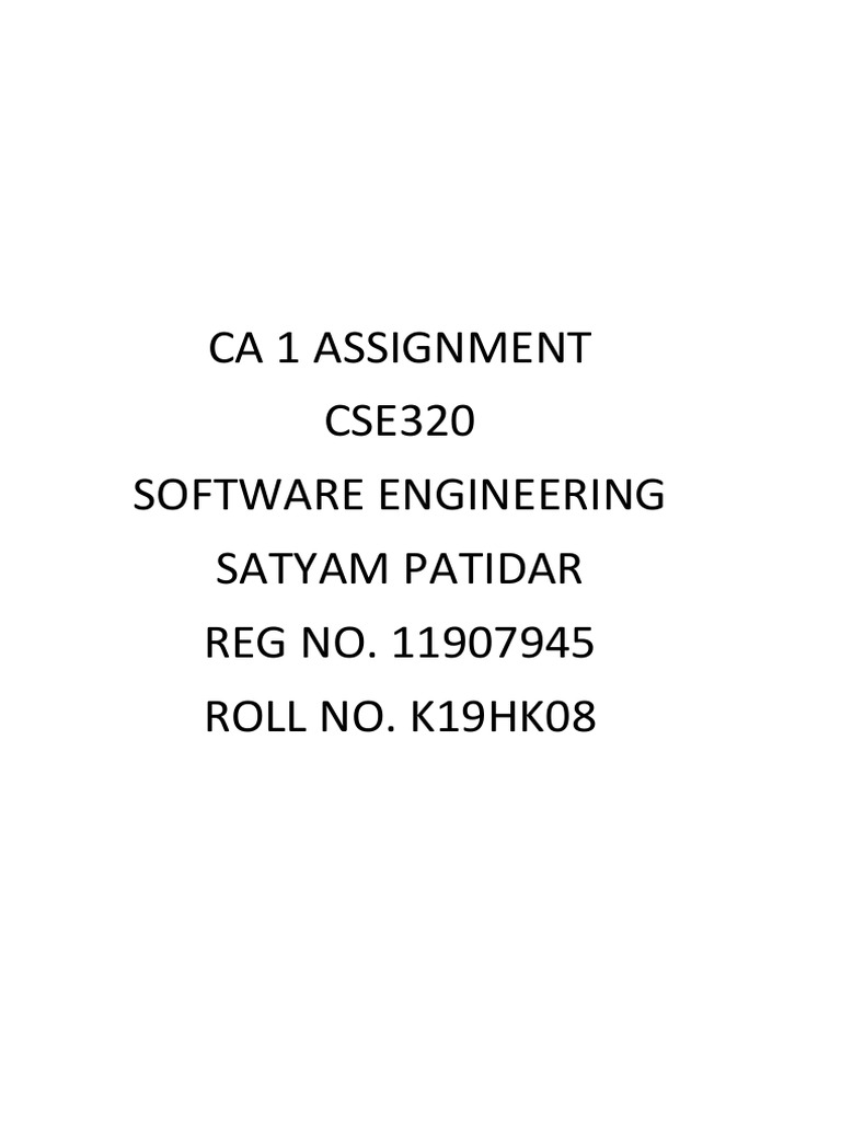 Cse320 CA 1 ASSIGNMENT | PDF | Technology & Engineering