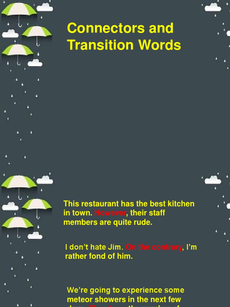 Connectors and Transition Words | PDF | Online Shopping | Business