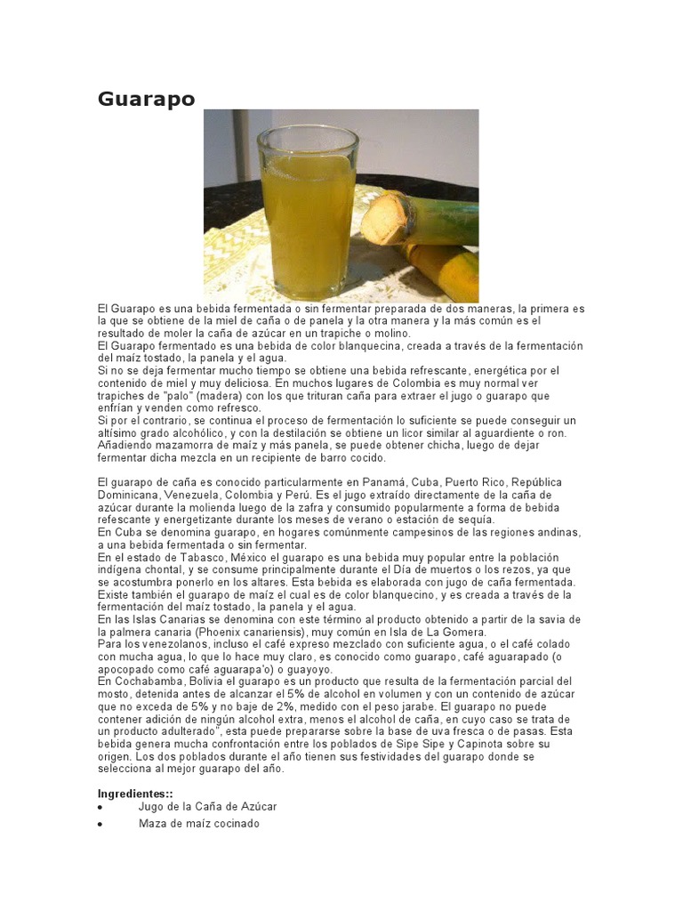 Guarapo Casero Super Facil | PDF | Alimentos | Bebida