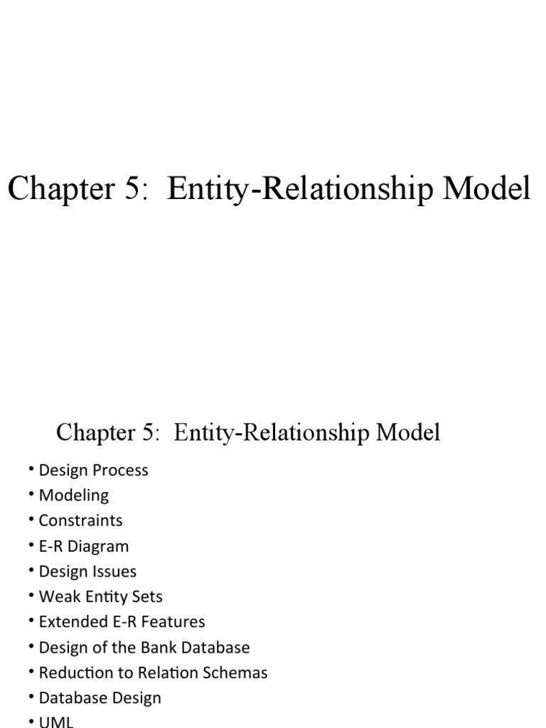 Chapter 5: Entity-Relationship Model | PDF | Relational Database ...