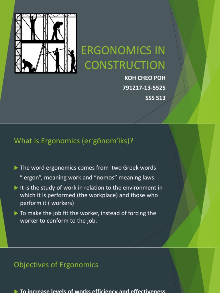 Ergonomics in Construction | PDF | Human Factors And Ergonomics ...