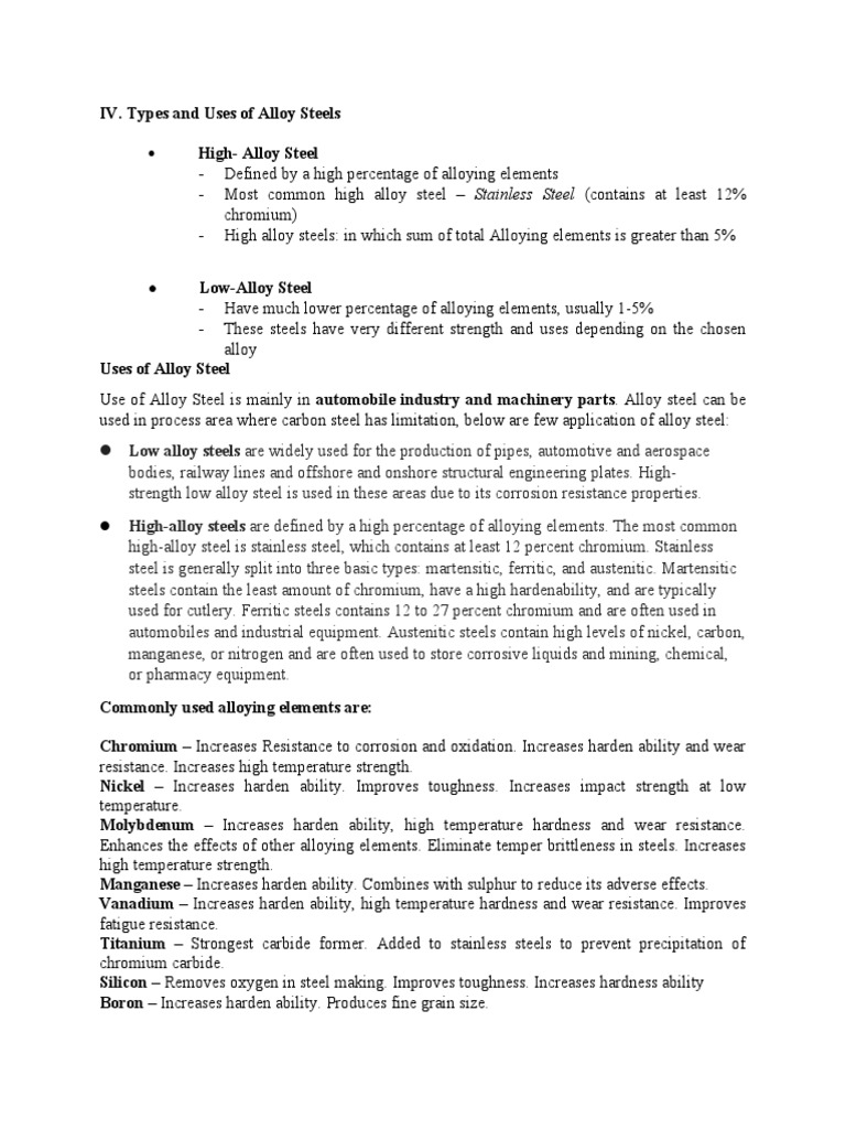 High-Alloy Steels Are Defined by A High Percentage of Alloying Elements ...