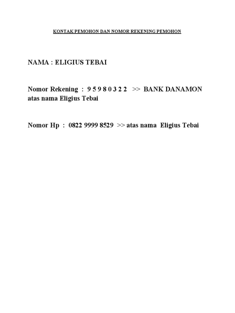 Data Pribadi Pemohon | PDF