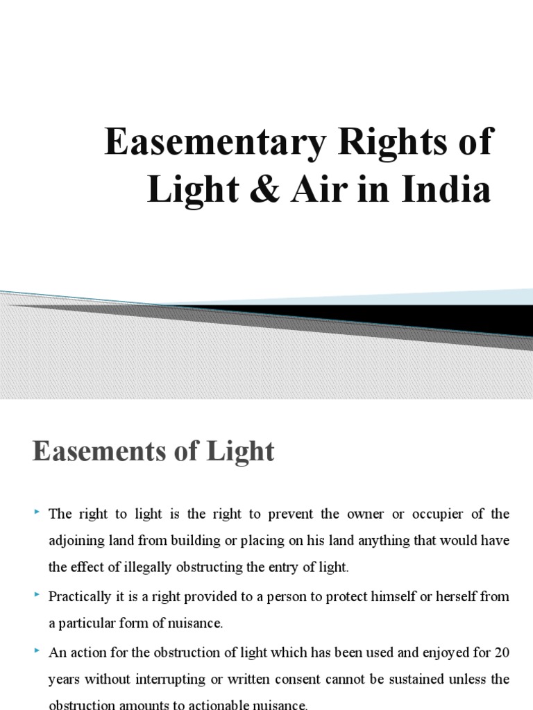 Easements of Light & Air | PDF | Easement | Common Law