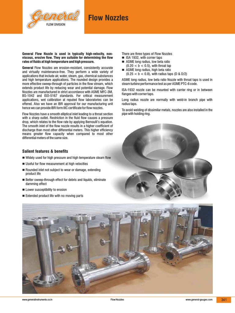 Flow Nozzles: Salient Features & Benefits | PDF | Nozzle | Pipe (Fluid ...