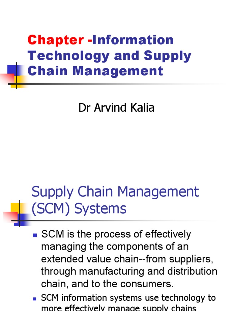 Role of IT in SCM-notes | PDF | Enterprise Resource Planning | Supply ...
