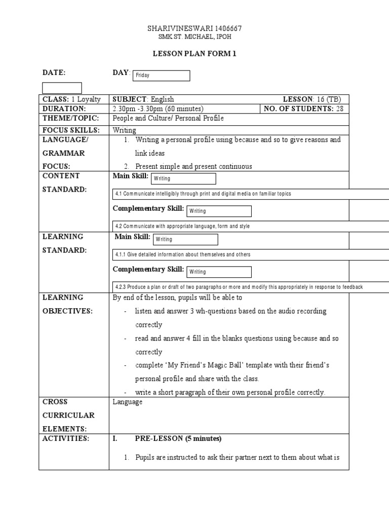 LP 14 Fri | PDF | Lesson Plan | Education Theory