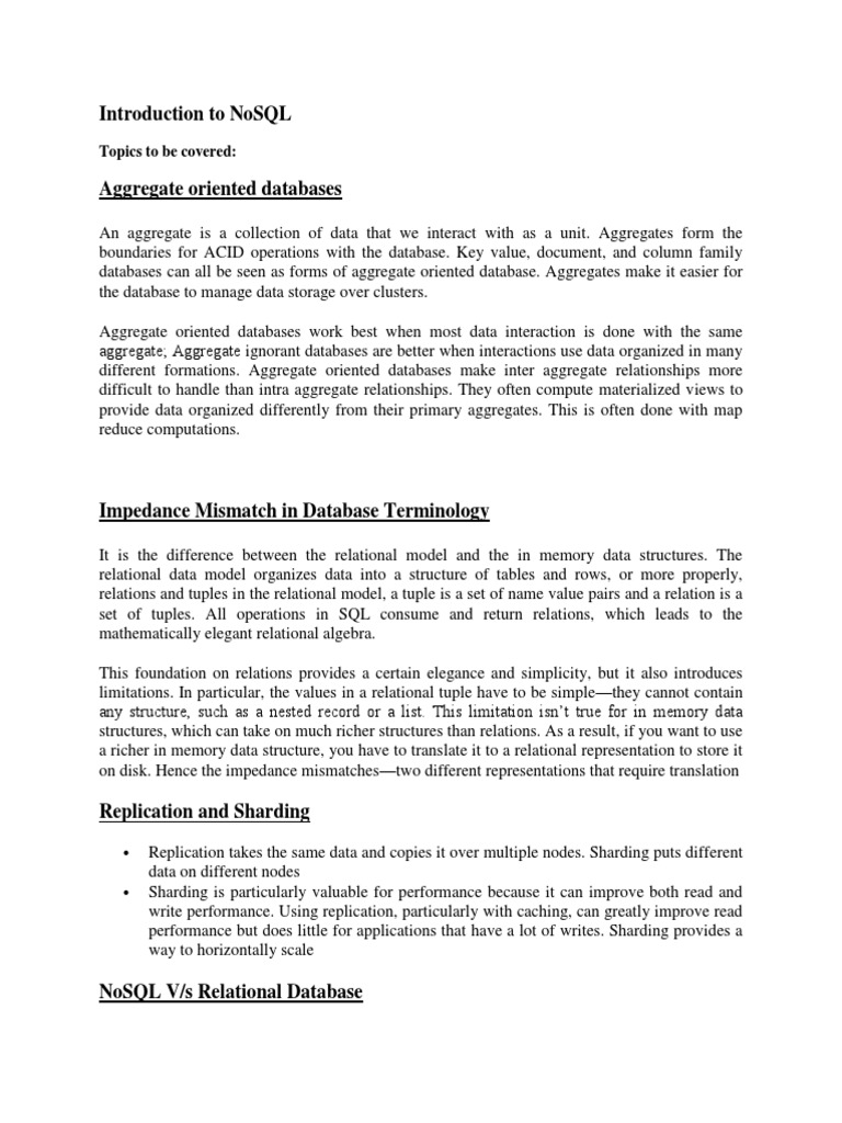 Introduction To Nosql: Topics To Be Covered | PDF | Apache Spark ...