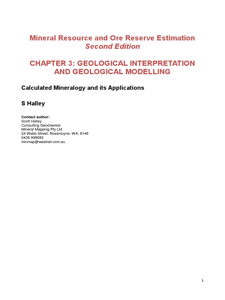 Mineral Resource and Ore Reserve Estimation: Second Edition | PDF ...