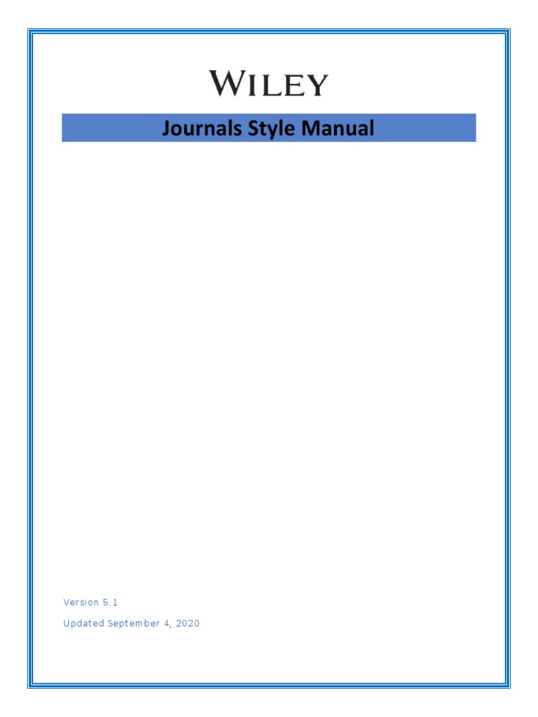 Wiley Journals Style Manual PDF | PDF | Copy Editing | Digital Object ...