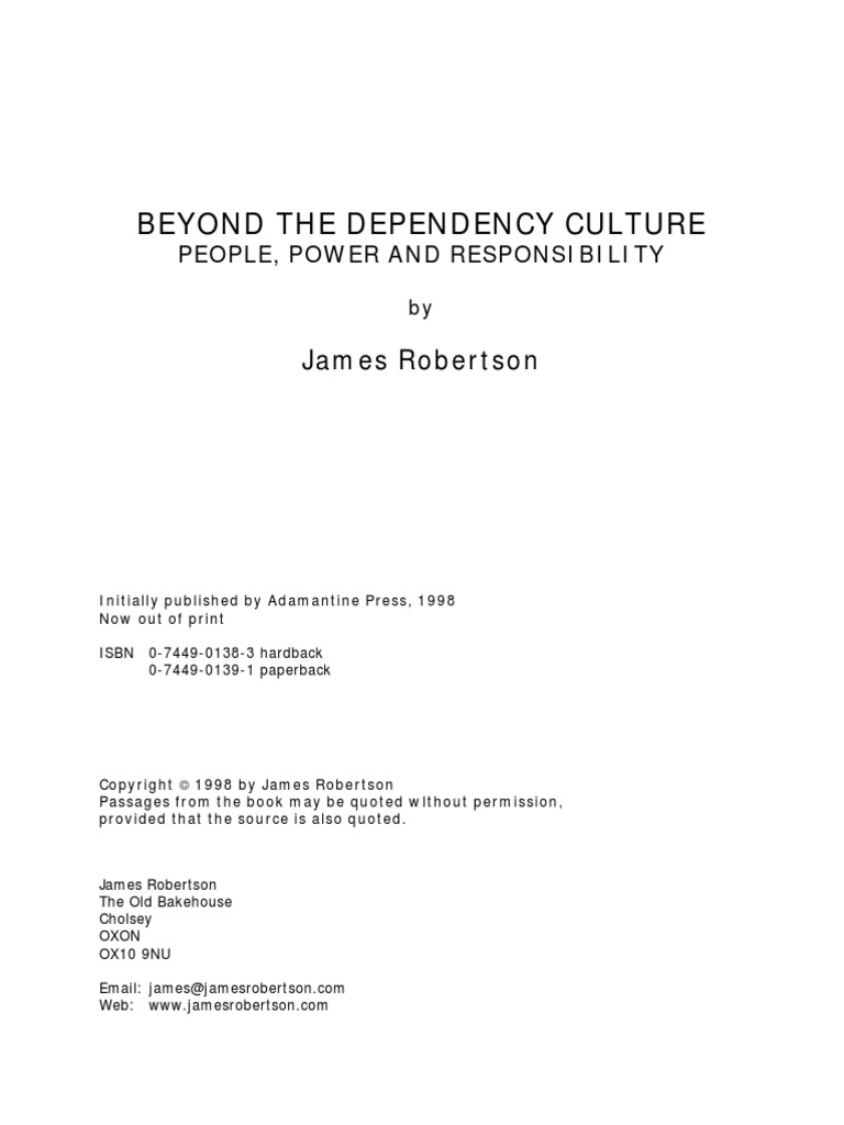 Beyond The Dependency Culture: James Robertson | PDF | Inflation ...