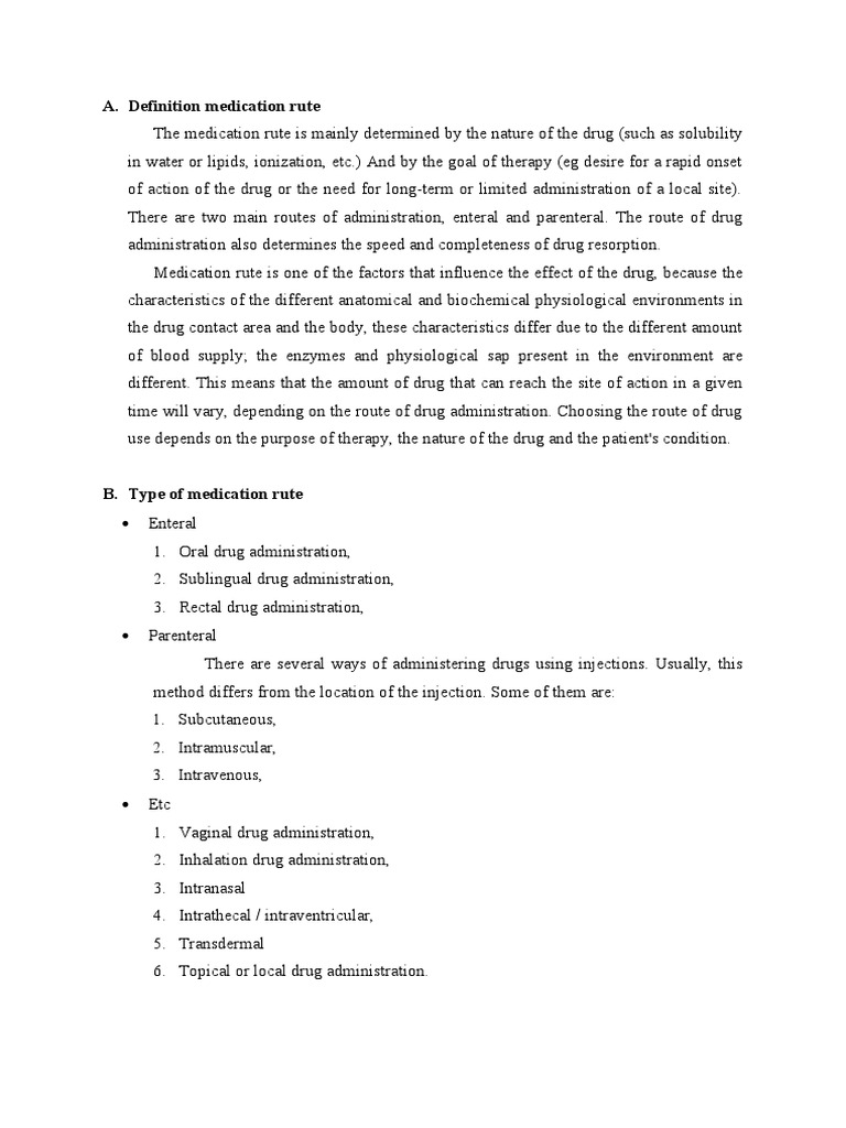 A. Definition Medication Rute | PDF