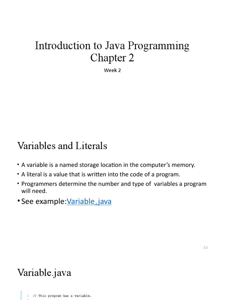 Introduction To Java Programming: Week 2 | PDF | Data Type | Integer ... Introduction To Java Programming: Week 2 | PDF | Data Type | Integer ...