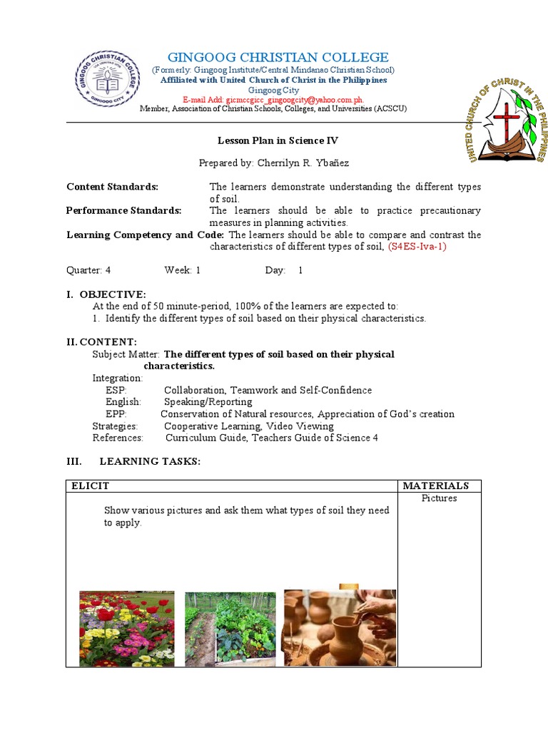 Soil Lesson Plan for Grade 4 | PDF | Clay | Lesson Plan