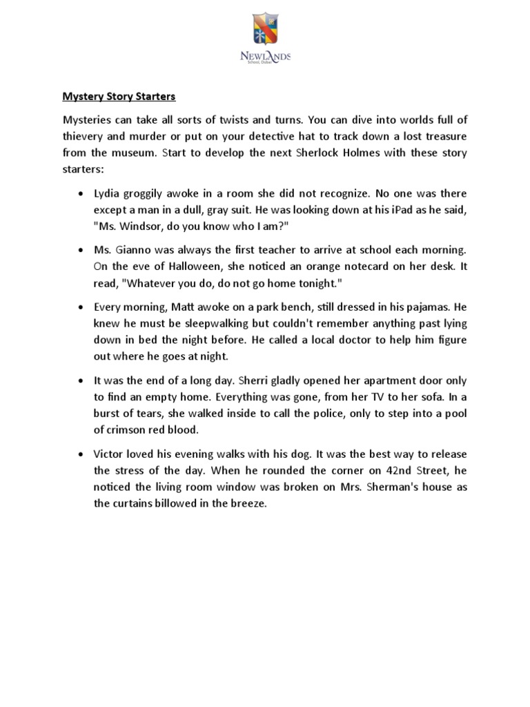 Mystery Story Starters | PDF