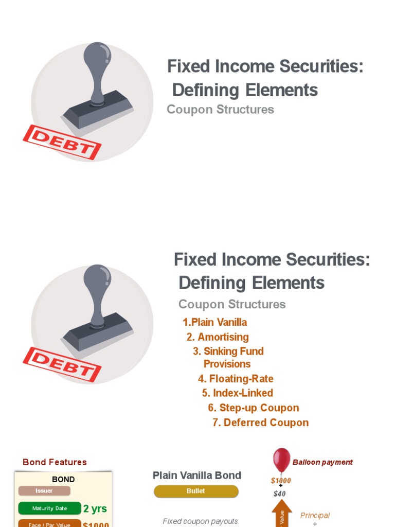 Fixed Income Securities: Defining Elements: Coupon Structures | PDF ...