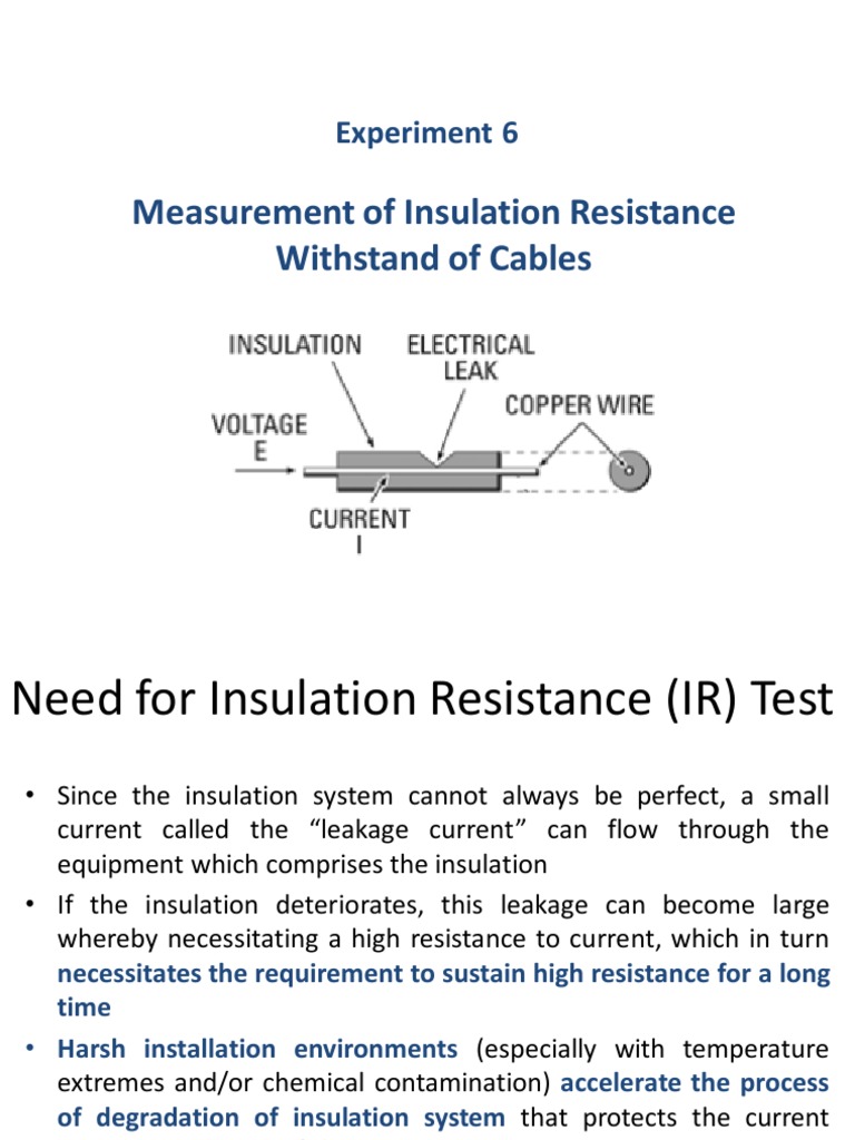 Insulation Resistance Test Procedures | PDF | Insulator (Electricity ...