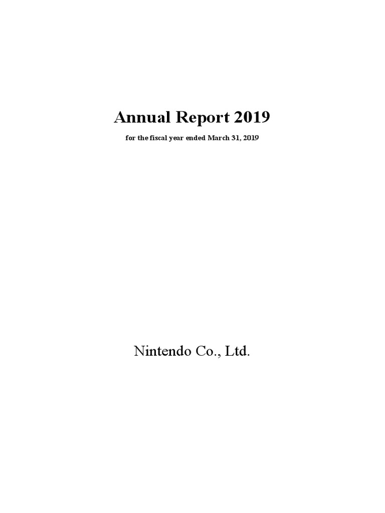 Nintendo Annual Results | PDF | Financial Statement | Nintendo