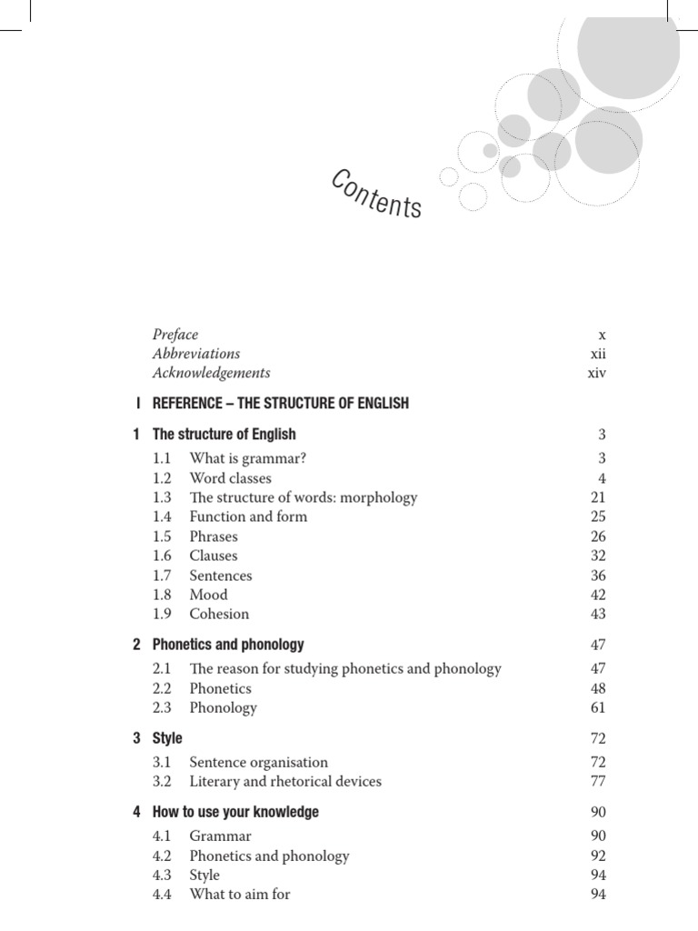 Chapter 1 The Structure of English | PDF | Verb | Part Of Speech