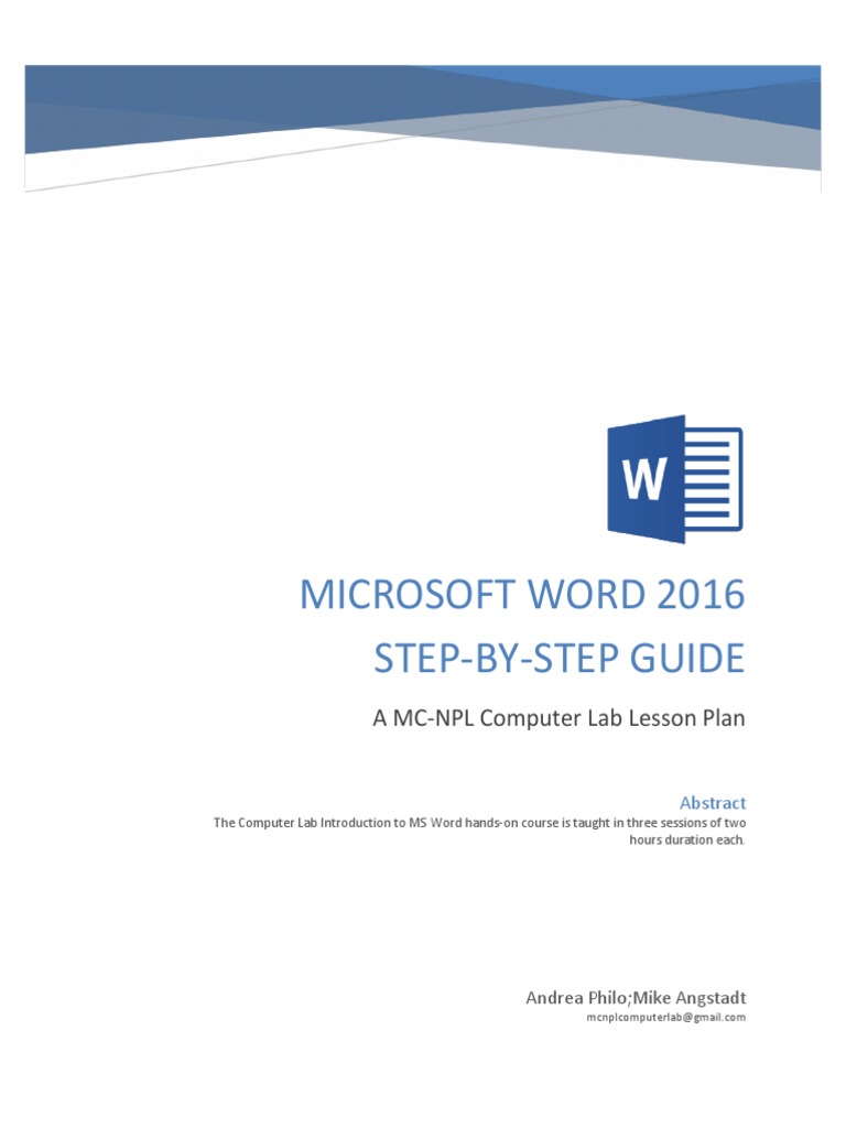 Word 2016 Step-by-Step Guide PDF | PDF | Usb Flash Drive | Microsoft Word
