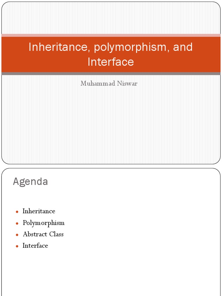 Inheritance, Polymorphism, and Interface: Muhammad Niswar | PDF
