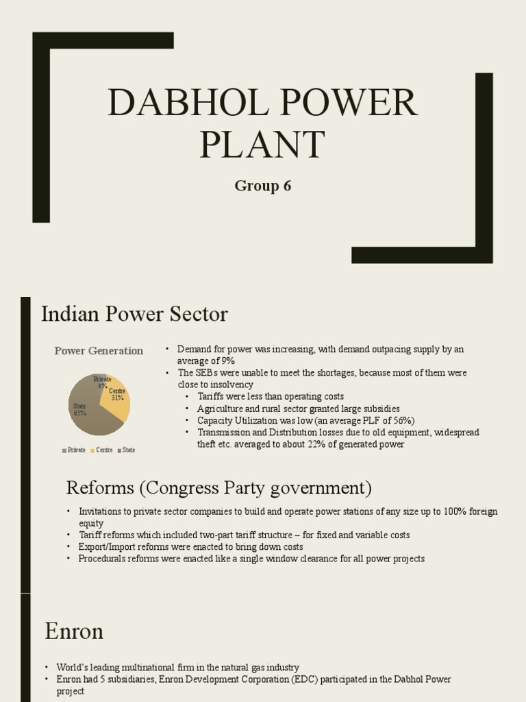 Dabhol Case Study | PDF | Economies | Business