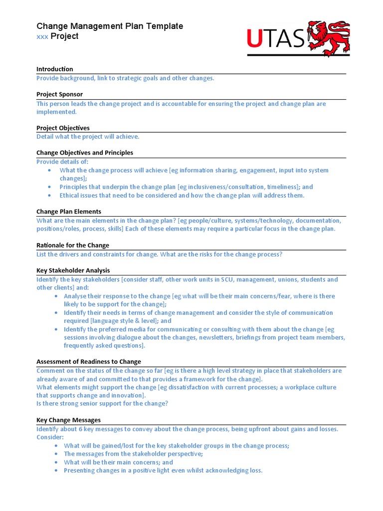 Change Management Plan | PDF | Change Management | Stakeholder (Corporate)