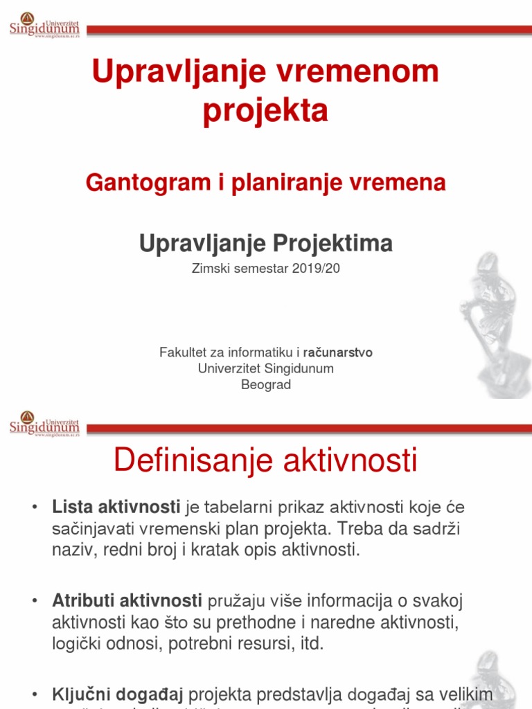 Gantogram I Planiranje Vremena | PDF