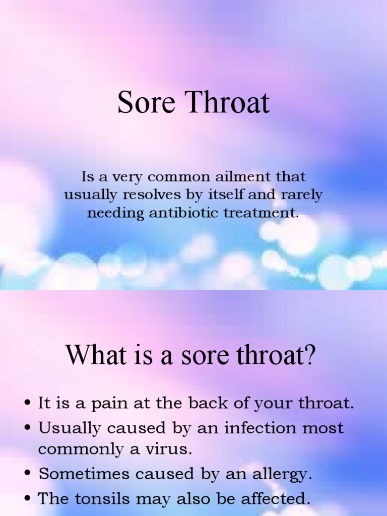 Dealing With Sore Throat | PDF