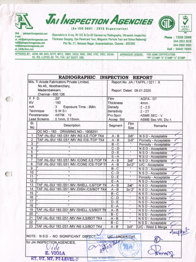 Radiography Test Report PDF | PDF
