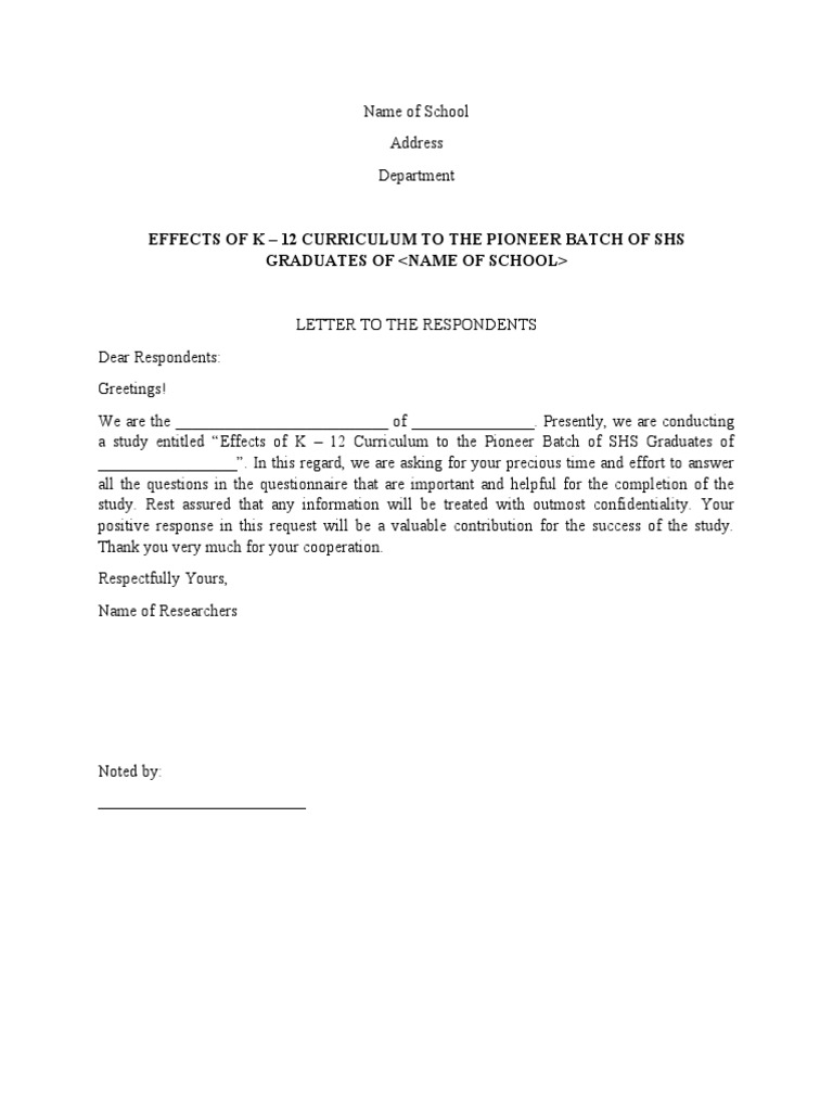 Research Letter of Request | PDF