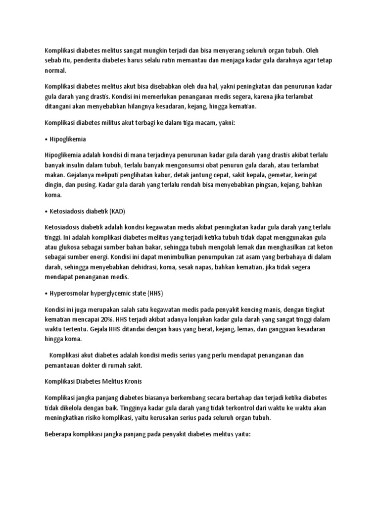 Komplikasi DM | PDF