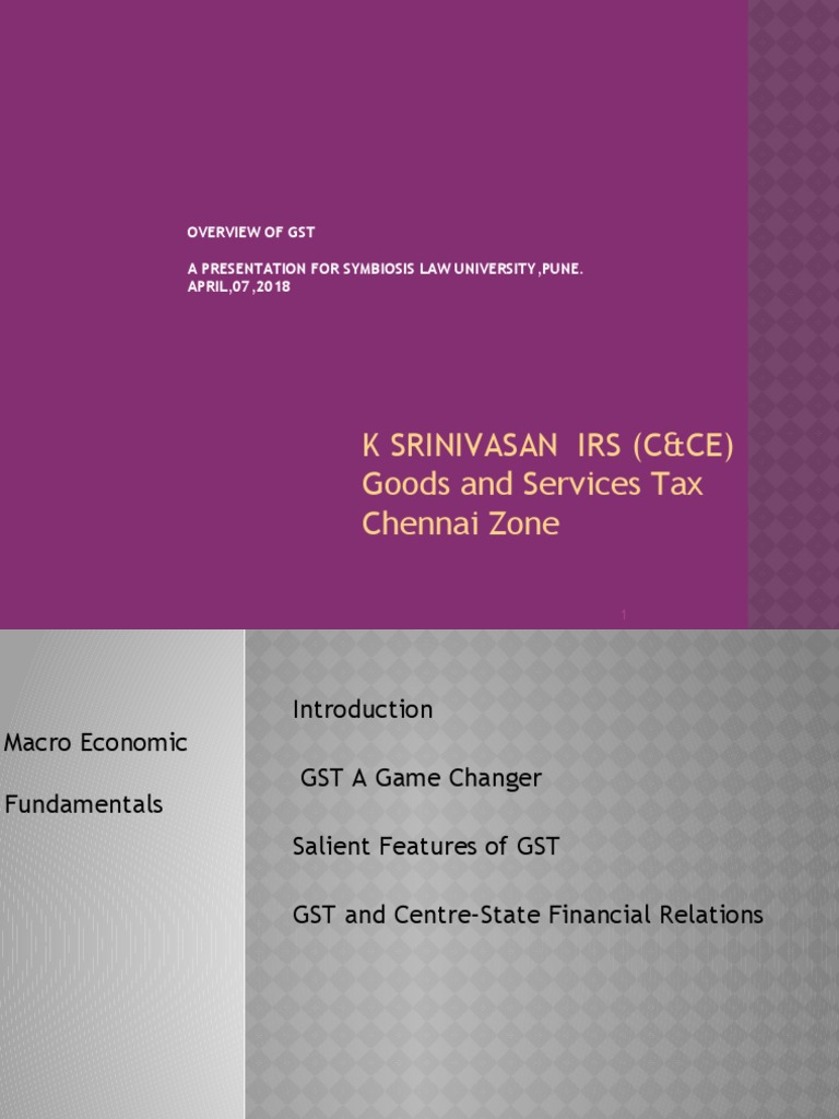 SLS Pune Presentation 17.08.17 | PDF | Value Added Tax | Taxes