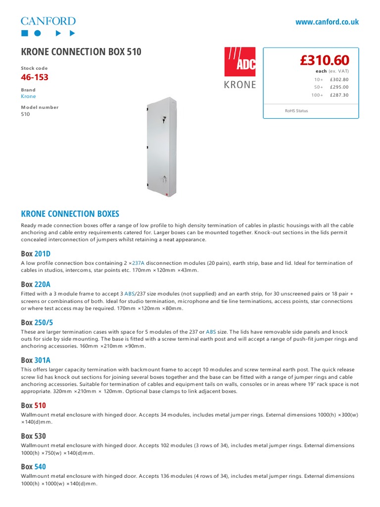 Krone Connection Box 510 | PDF | Equipment | Electronics