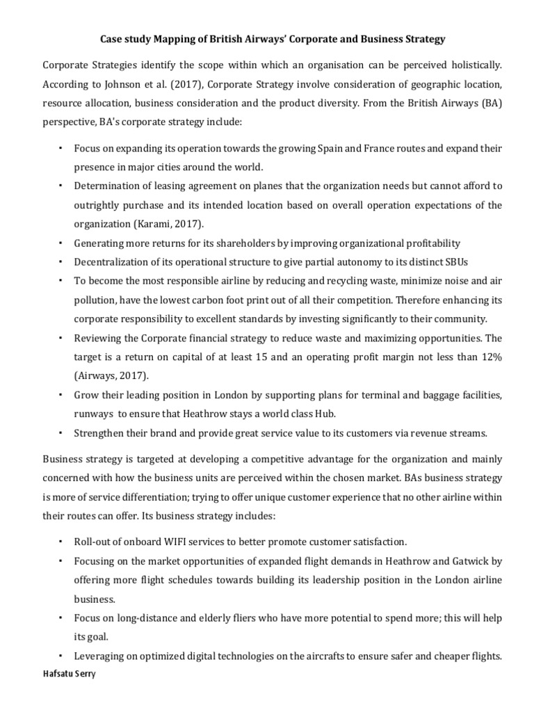 British Airways Corporate Strategy Analysis | PDF | Airlines ...
