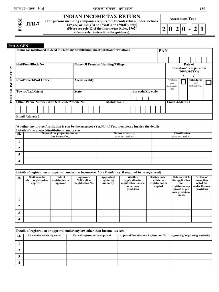 ITR-7 Notified Form PDF | PDF | Expense | Revenue