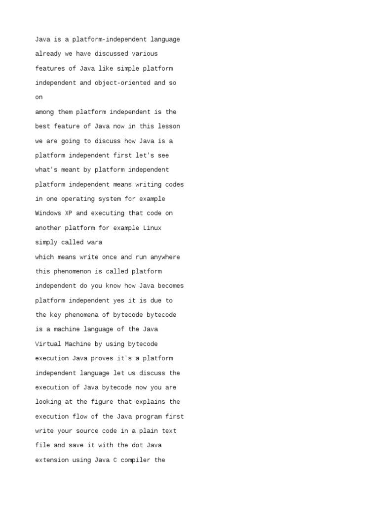 Why Java Is A Platform Independent Language - Wingslive | PDF